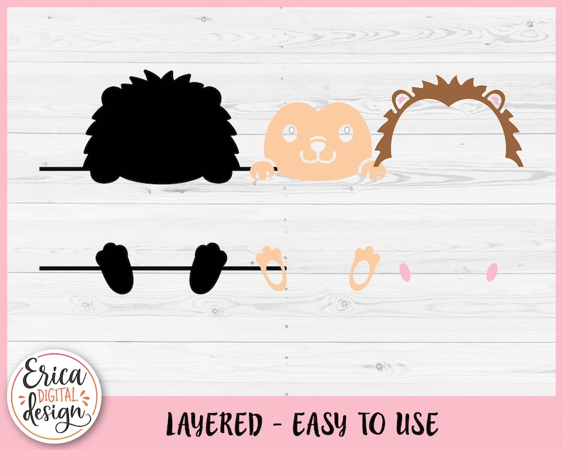 Hedgehog Kawaii Clipart Split Monogram Layered SVG Cut File Cricut ...