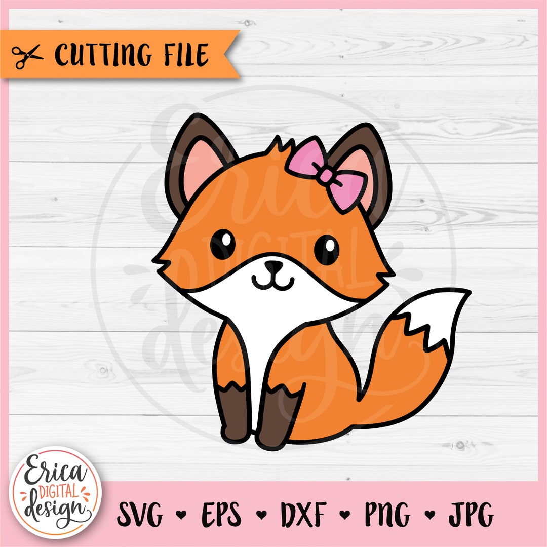 Fox Girl Layered SVG Cut File for Cricut Silhouette Cute Sitting Fox ...