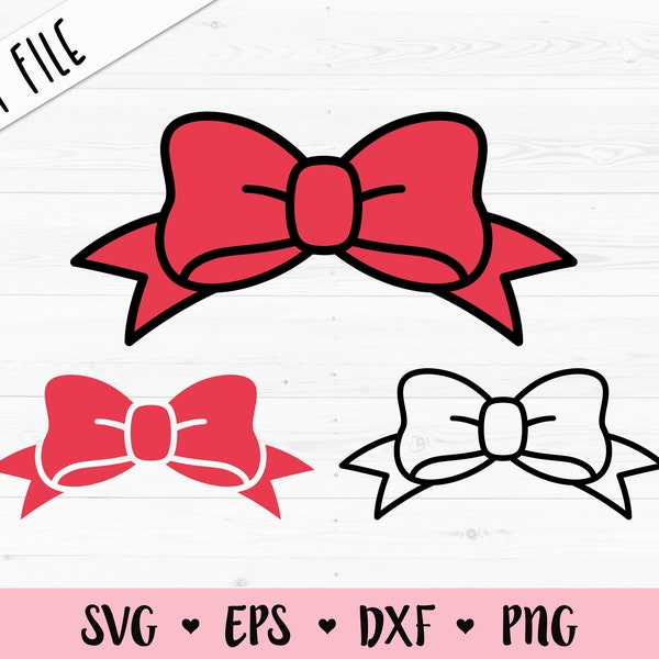 Cute Ribbon Bow Svg - Etsy