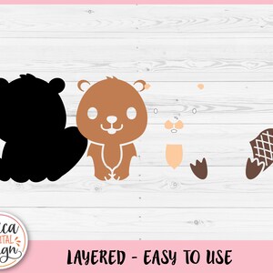 Cute Beaver Layered SVG Cut File for Cricut Silhouette Baby Forest ...