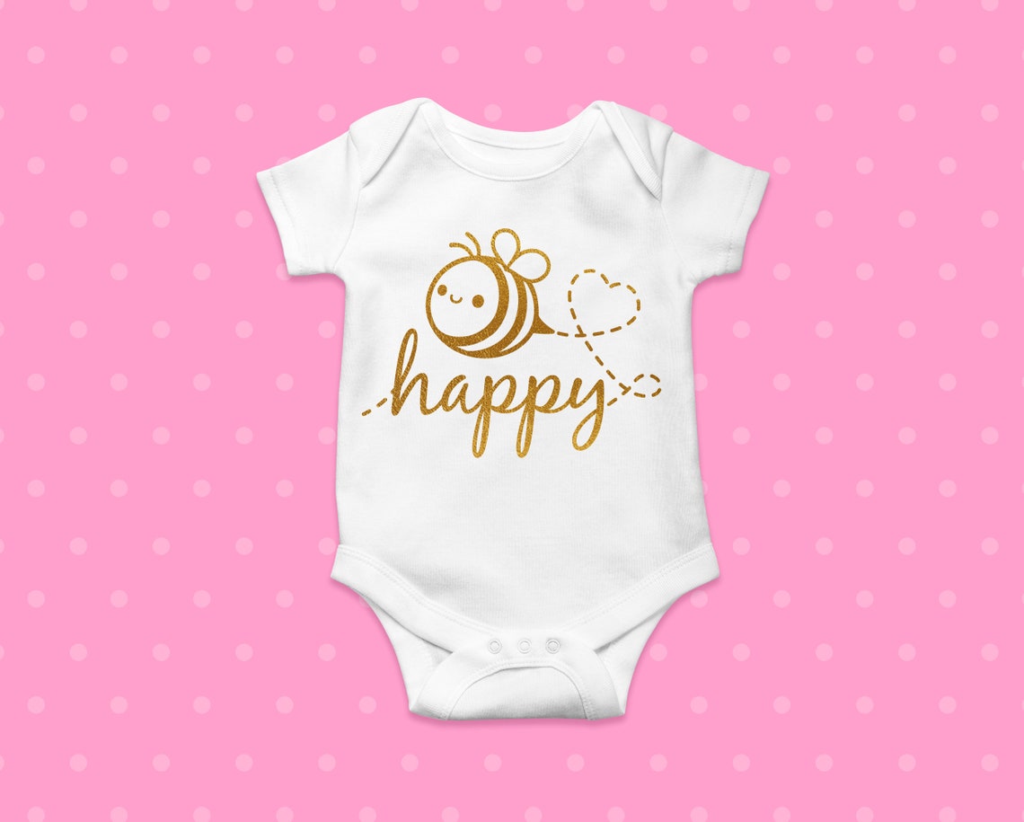 Bee Happy SVG Be Happy Cut File Cute Bee Honeybee Positive ...