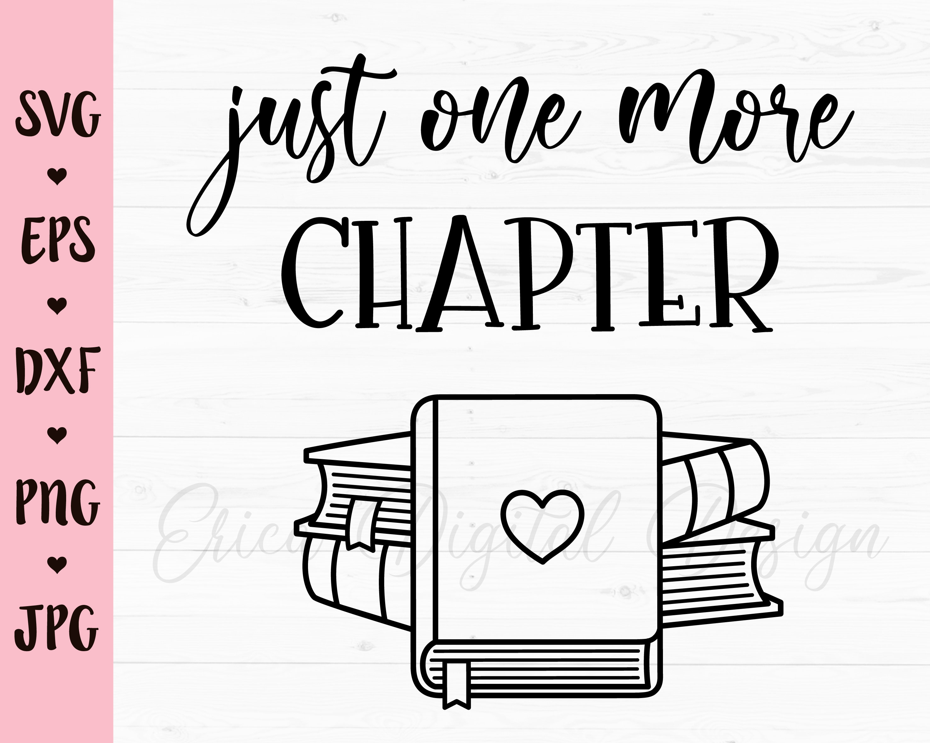 Book SVG Just one more chapter cut file Book Nerd Reading | Etsy