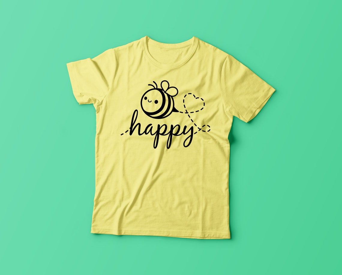 Bee Happy SVG Be Happy Cut File Cute Bee Honeybee Positive | Etsy