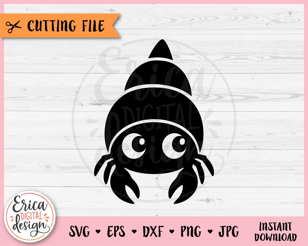 Cute Hermit Crab SVG Cut File for Cricut Silhouette Sea Animal ...