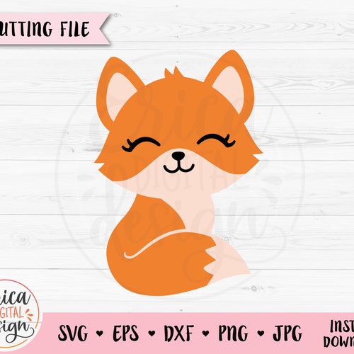 Baby Fox Outline SVG Cut File Cute Fox Baby Shower Boy Girl - Etsy