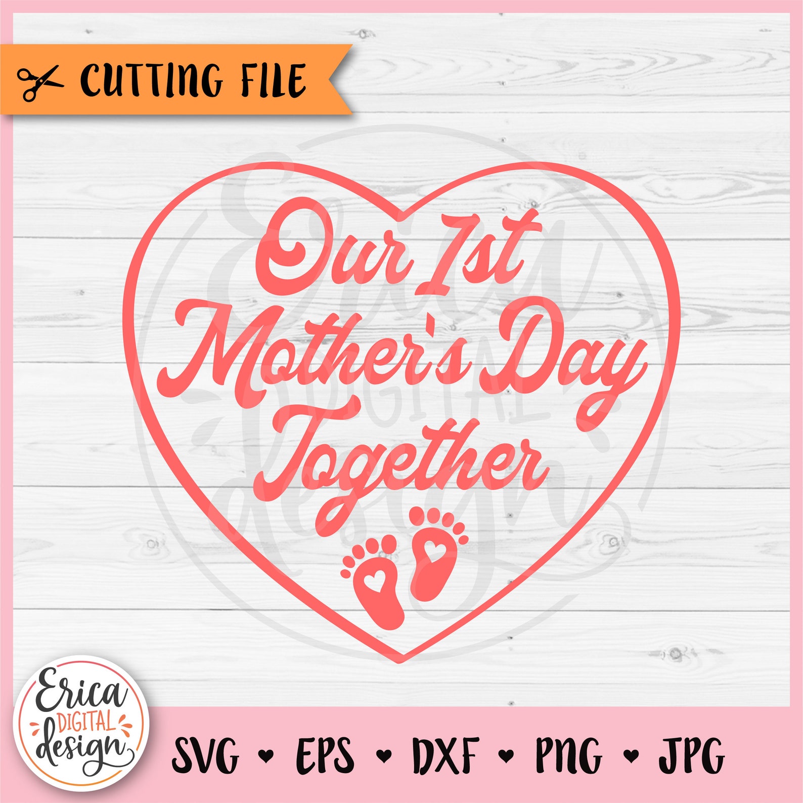 First Mothers Day SVG Mom and Baby Cut File Cricut Silhouette Our 1st ...
