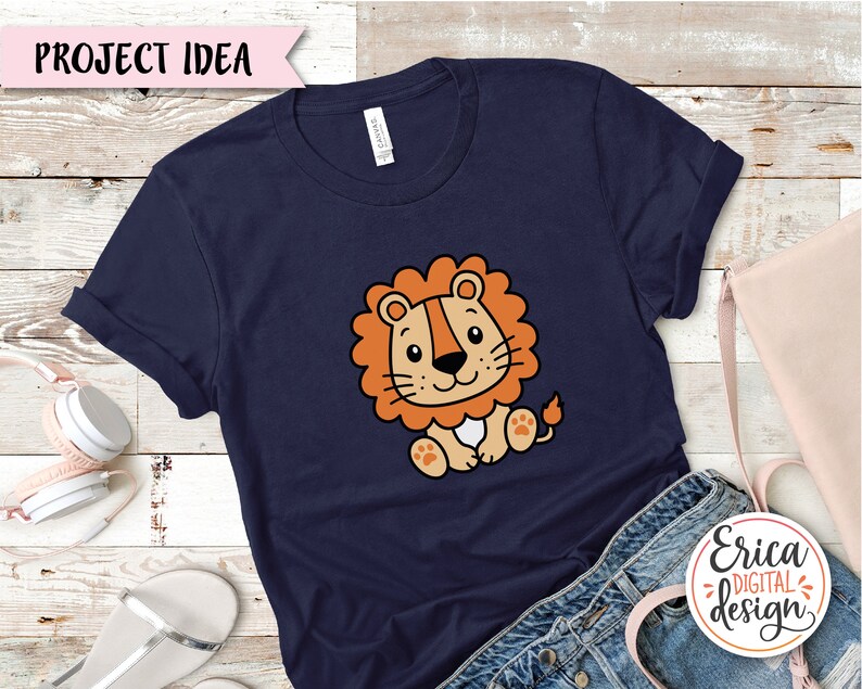 Lion SVG Cute Sitting Lion Layered Cut File Cricut Silhouette Jungle ...