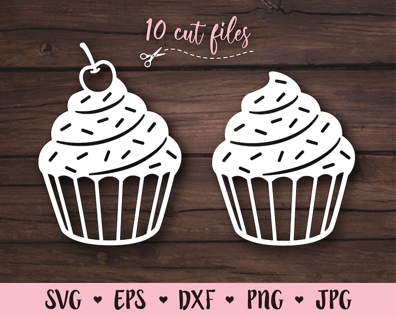 Cupcake SVG Cupcake Cutting File Birthday Sweet Bakery - Etsy