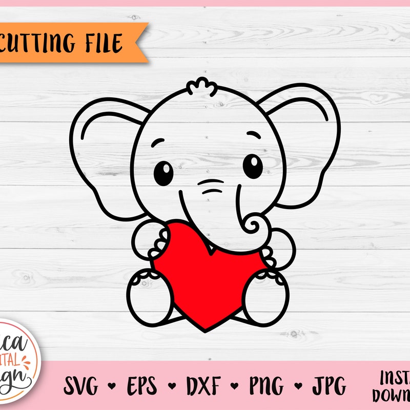 Elephant With Heart - Etsy