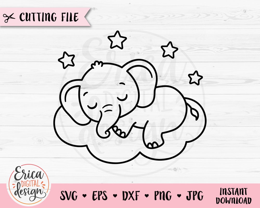Baby Elephant Svg Cute Elephant Svg Elephant Dxf Sleeping Etsy | My XXX ...