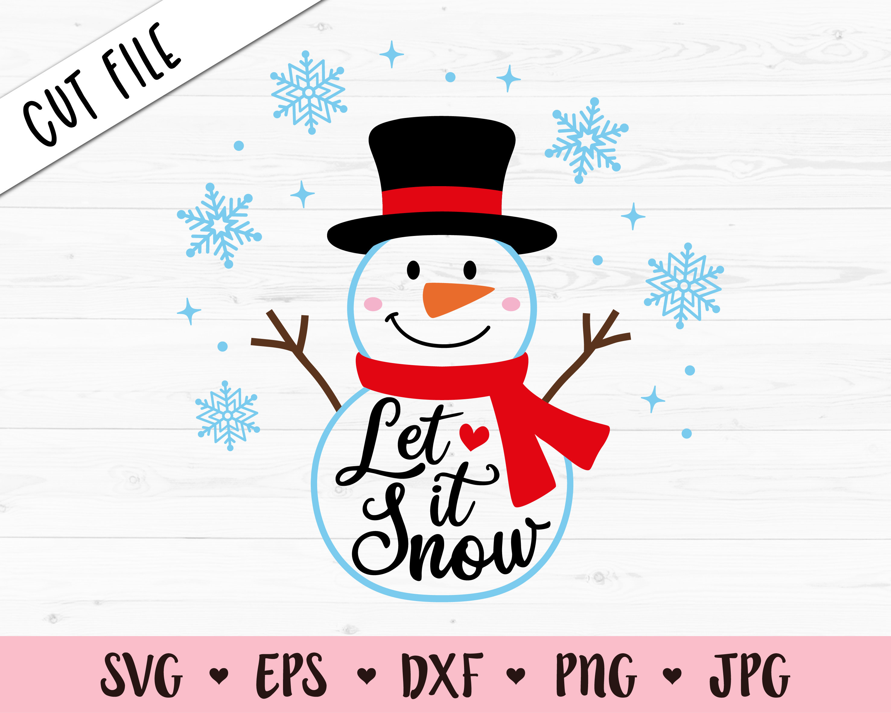 snowman svg merry christmas cvg let it snow svg snowflake svg winter ...