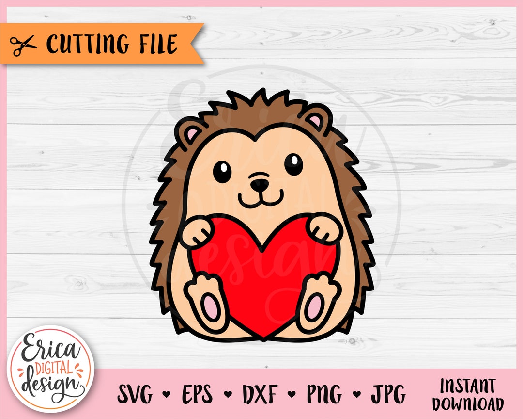 Baby Hedgehog With Heart Layered SVG Cut File for Cricut Silhouette ...