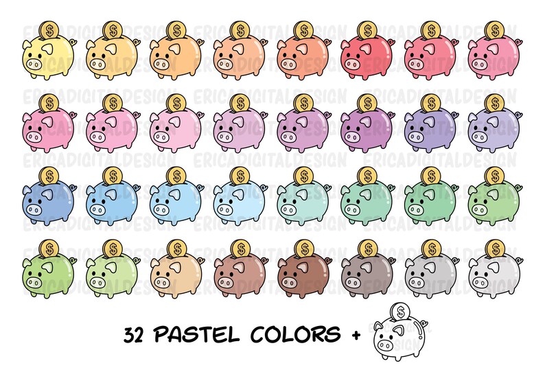 Piggy Bank Clipart Saving Money Clip Art Financial Clip Art - Etsy