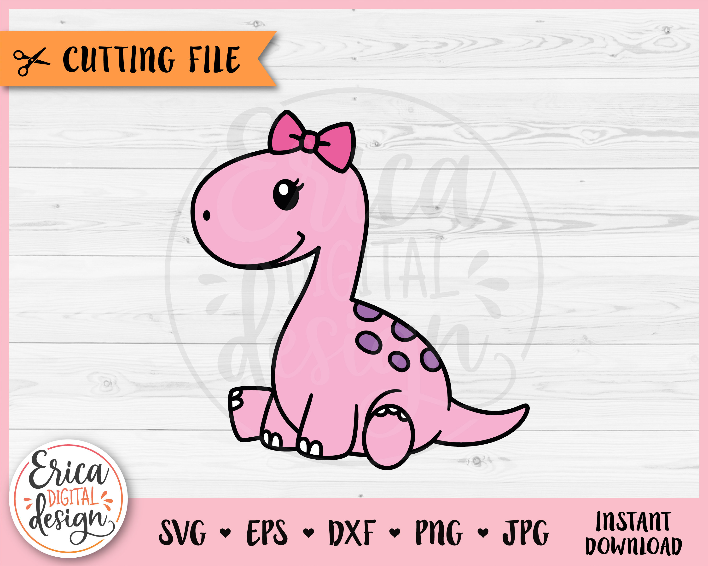 Cartoon Baby Girl Dinosaur