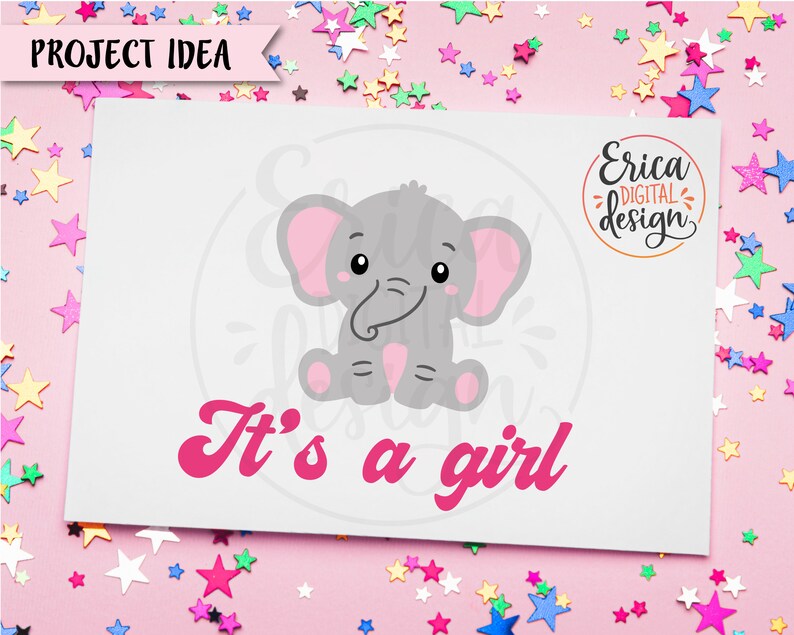 Baby Elephant SVG Cute Elephant Cut File Baby Shower Boy Girl - Etsy
