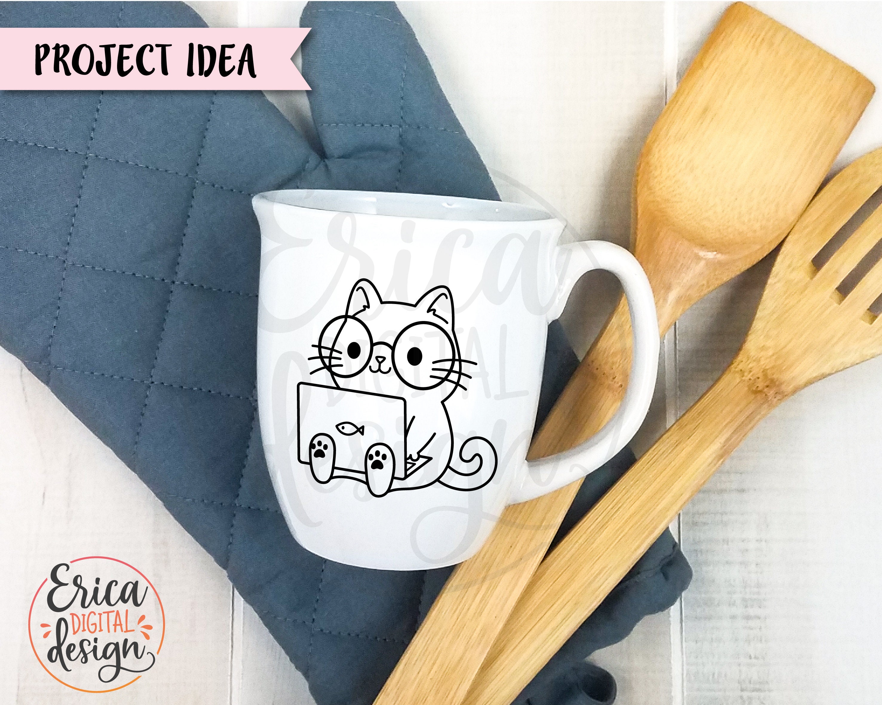 Nerd Cat SVG Cut File Funny Geek Cutting File Student Nerd - Etsy