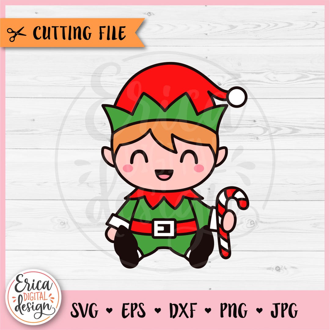 Elf SVG Cute Christmas Layered Cut File for Cricut Silhouette Baby ...