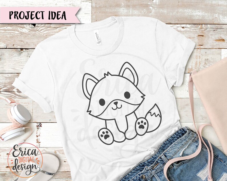 Fox Outline SVG Cute Fox Cut File Baby Shower Boy Girl Shirt - Etsy