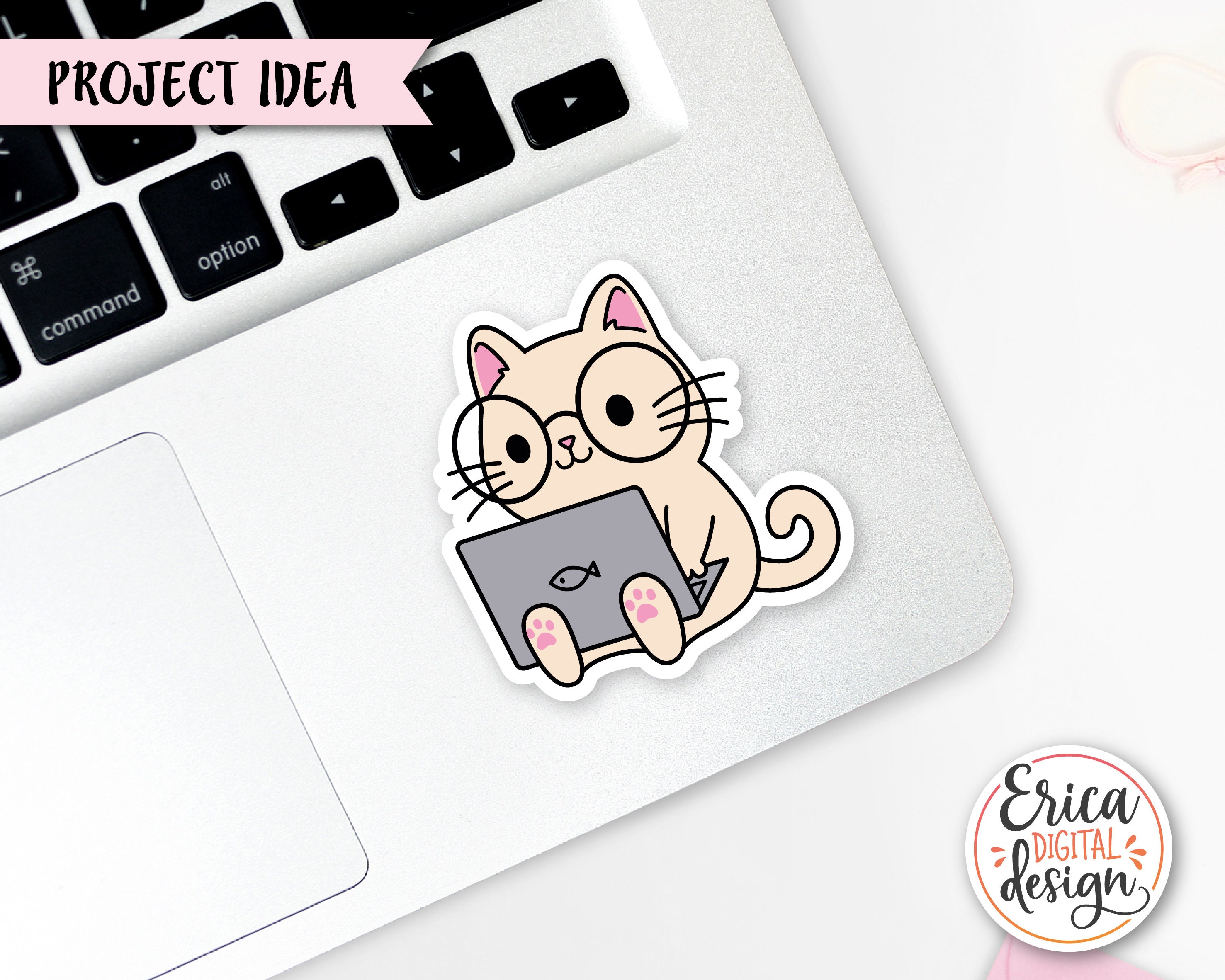 Nerd Cat SVG Cut File Computer Nerd Layered Cutting File Funny - Etsy
