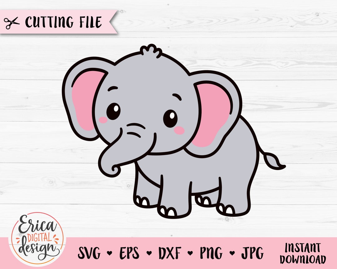 Baby Elephant Layered SVG Cut File Cricut Silhouette Cute Elephant Baby ...