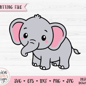 Baby Elephant Layered SVG Cut File Cricut Silhouette Cute Elephant Baby ...