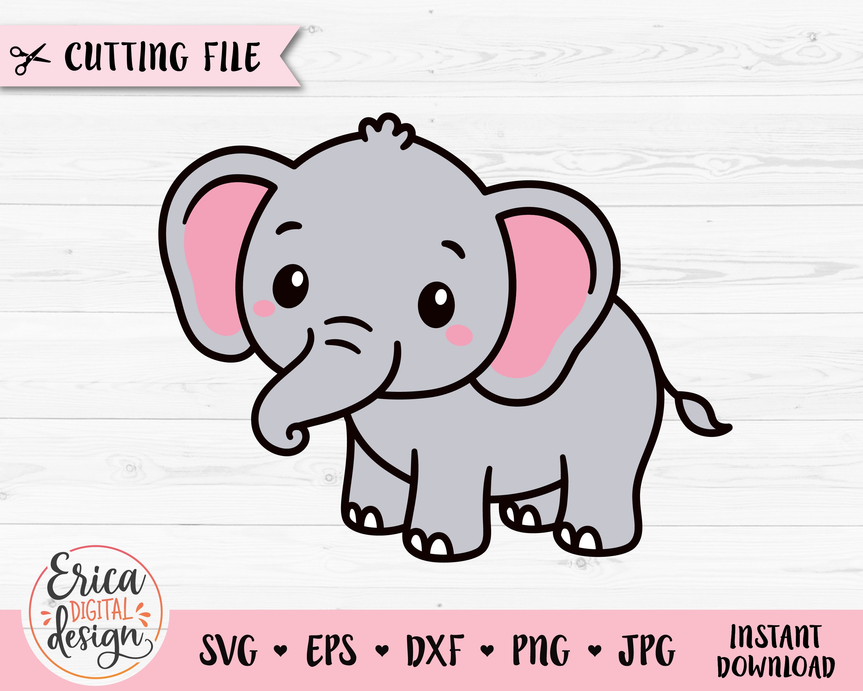 Baby Elephant Layered SVG Cut File Cricut Silhouette Cute - Etsy
