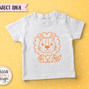 Lion SVG Cute Sitting Lion Outline Cut File for Cricut Silhouette ...