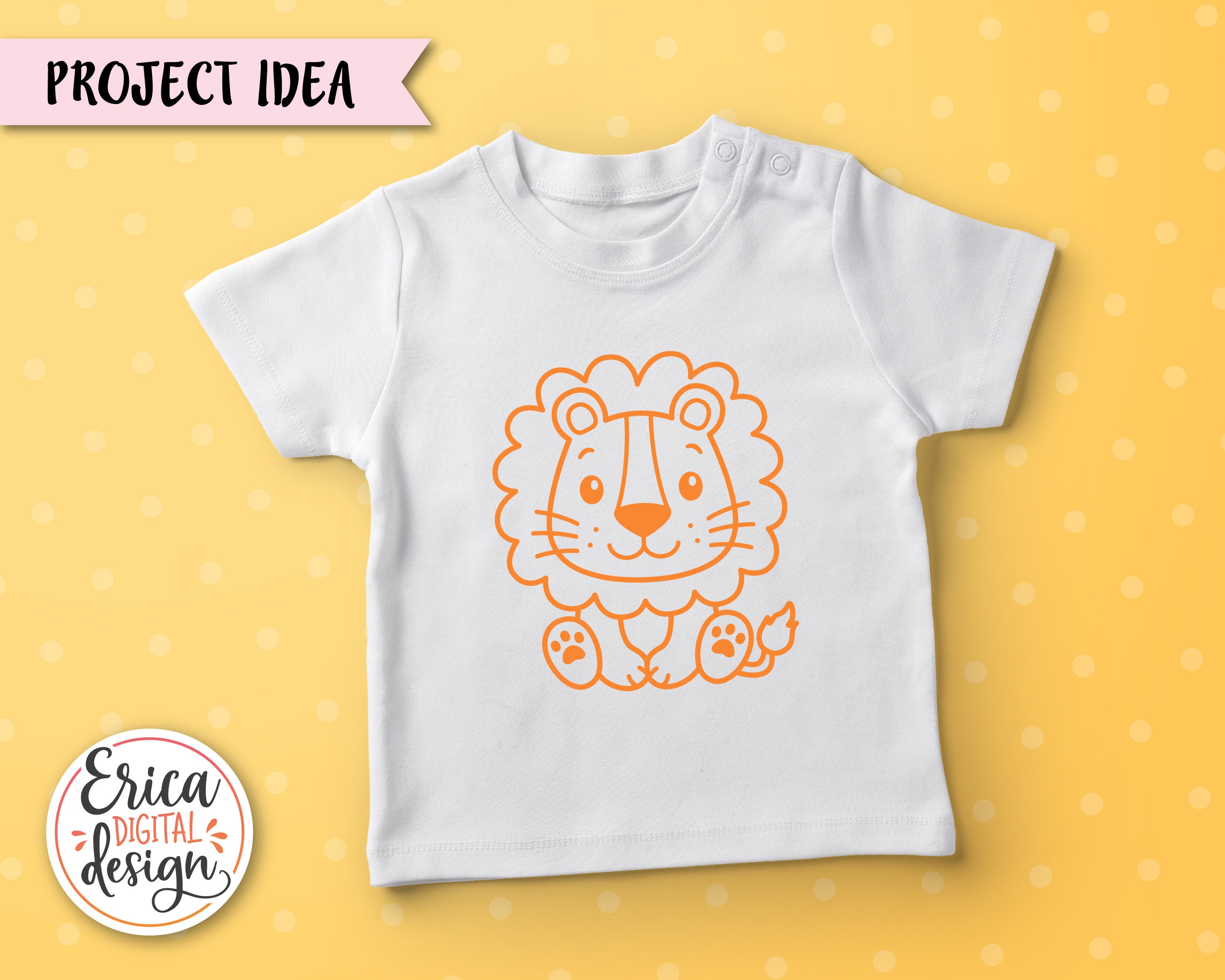 Lion SVG Cute Sitting Lion Outline Cut File for Cricut Silhouette ...