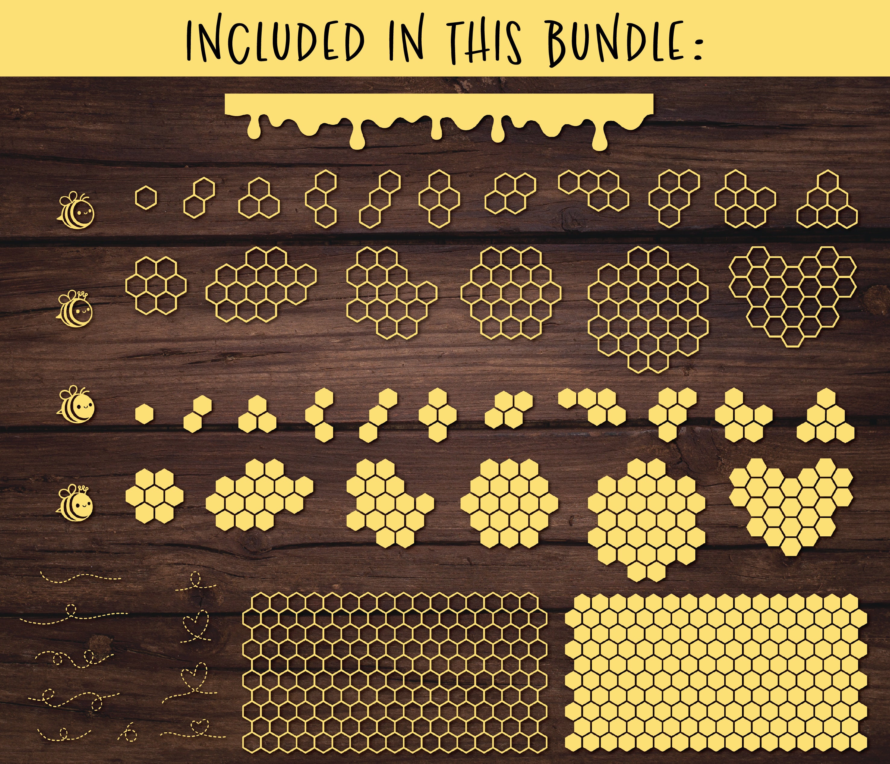 Bee SVG Mega Bundle Honeycomb Cut File Cute Bumble Bee Honey | Etsy