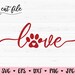 Love With Pawprint SVG Dog Mom Cut File Cat Mama Cutting File | Etsy