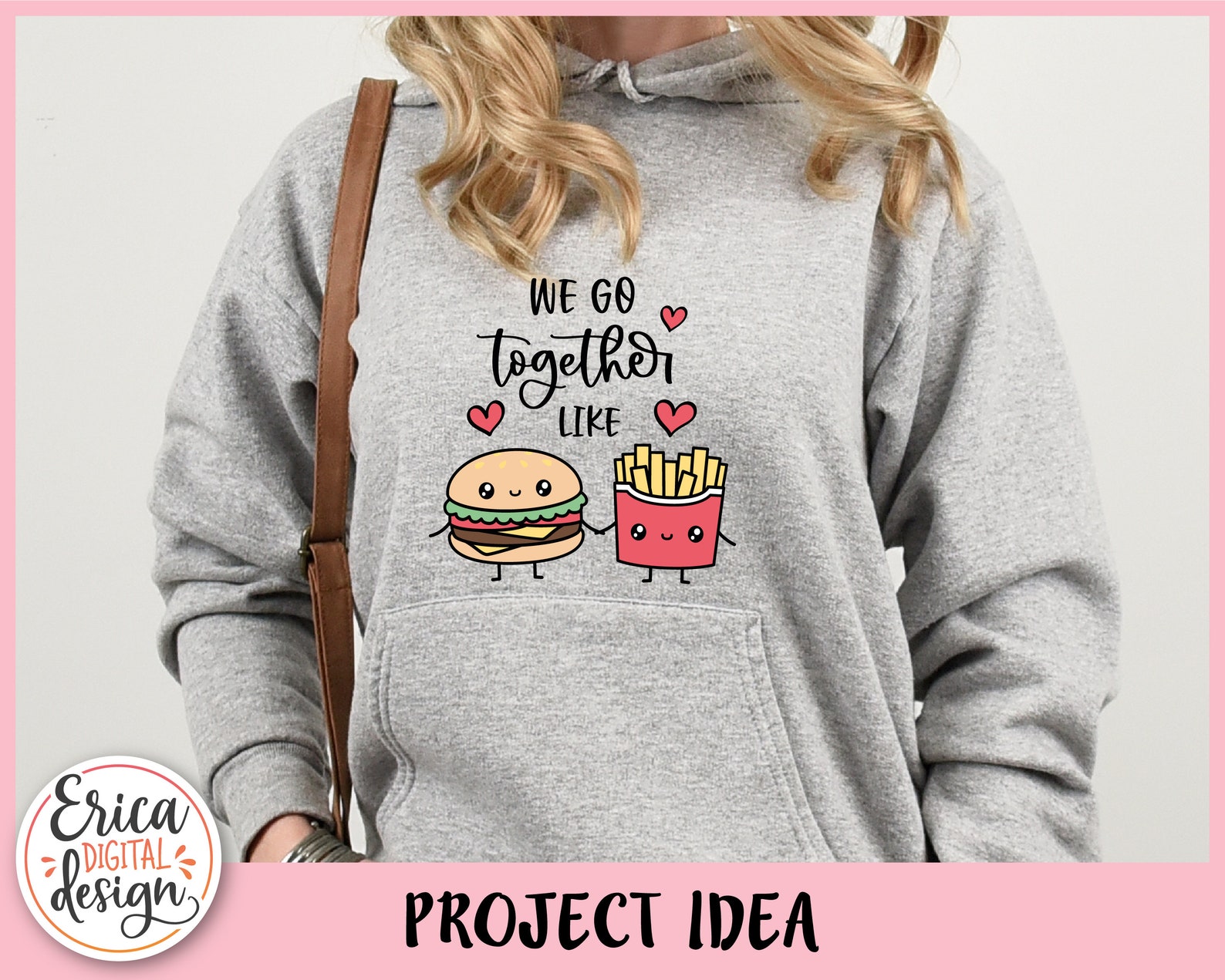 Hamburger Fries in Love SVG Cut File Cricut Silhouette Perfect Match ...