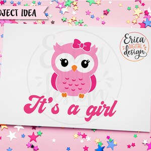 Cute Owl SVG Baby Owl With Bow Cut File Sweet Little Owl Baby Shower ...
