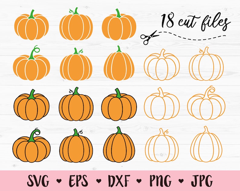 Pumpkin SVG Bundle Cute Pumpkins Cut File Halloween Fall October ...