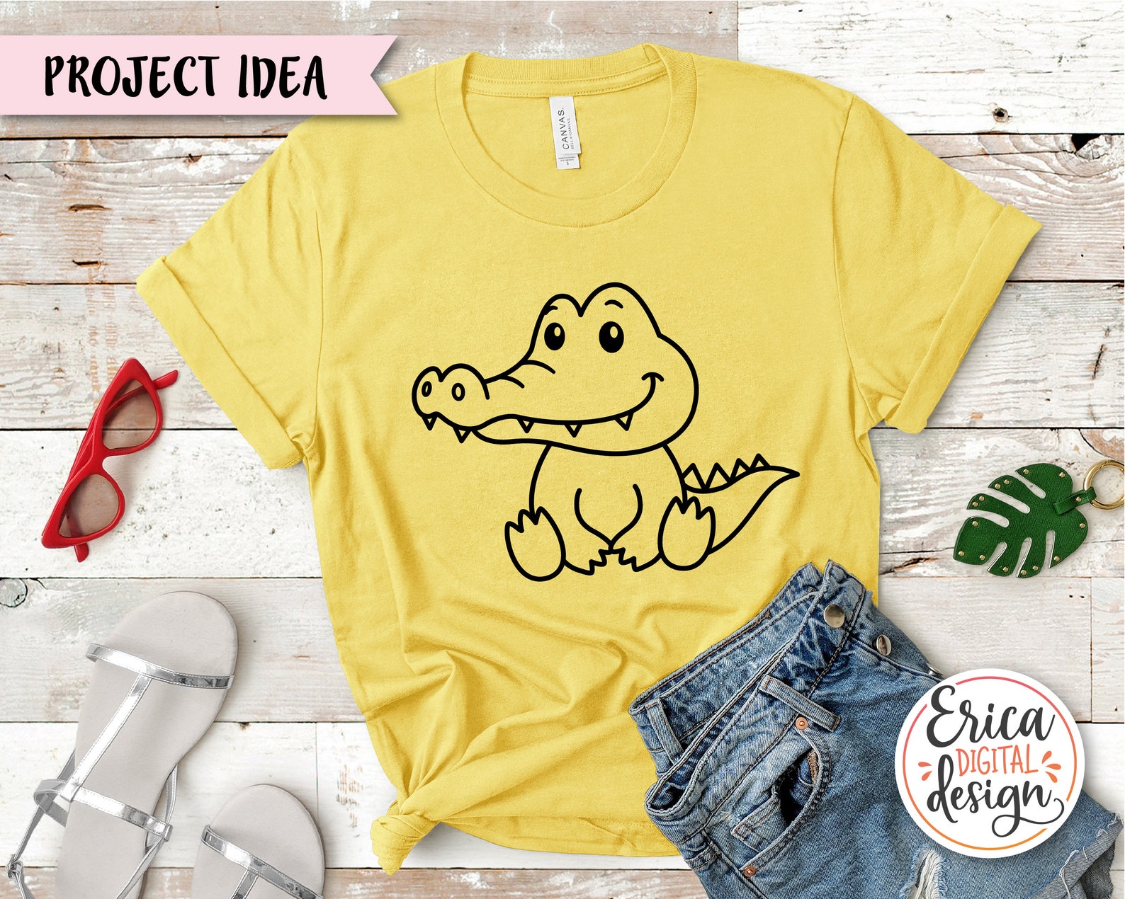 Alligator SVG Cute Baby Crocodile Gator Outline Cut File Cricut ...