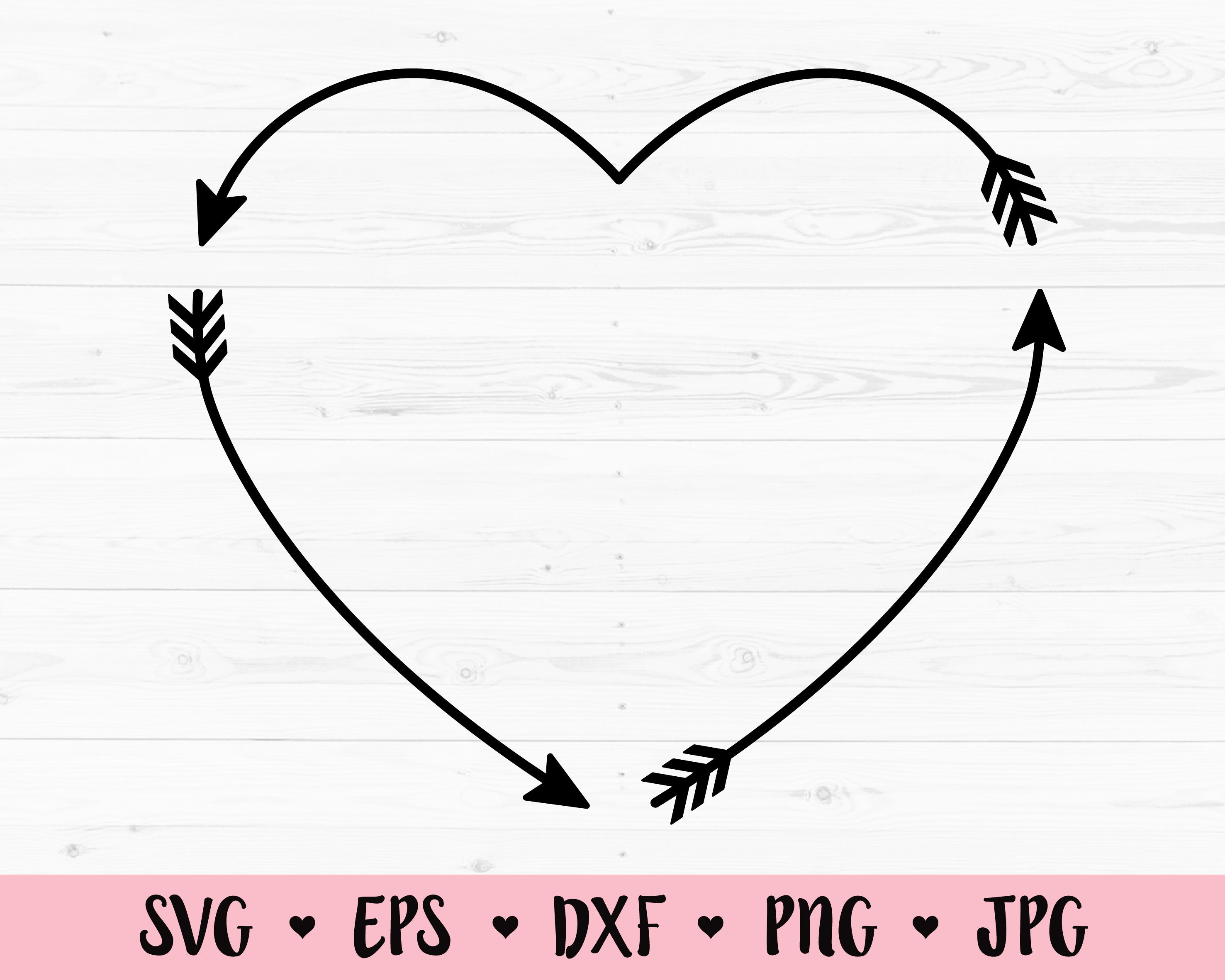 Arrow Heart SVG Cut File Heart Arrow Monogram Frame Cutting File Circle ...