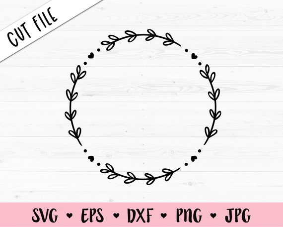 Materials Circle Leaf Frame for Monograms and Names Printable and Cut ...