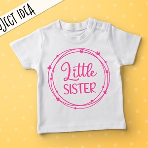 Little Sister SVG Baby Girl Cut File Lil Sis Shirt Cute Bodysuit Baby ...
