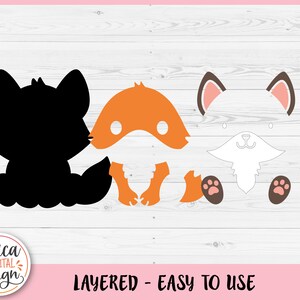 Cute Fox Layered SVG Cut File for Cricut Silhouette Baby Fox Clipart ...