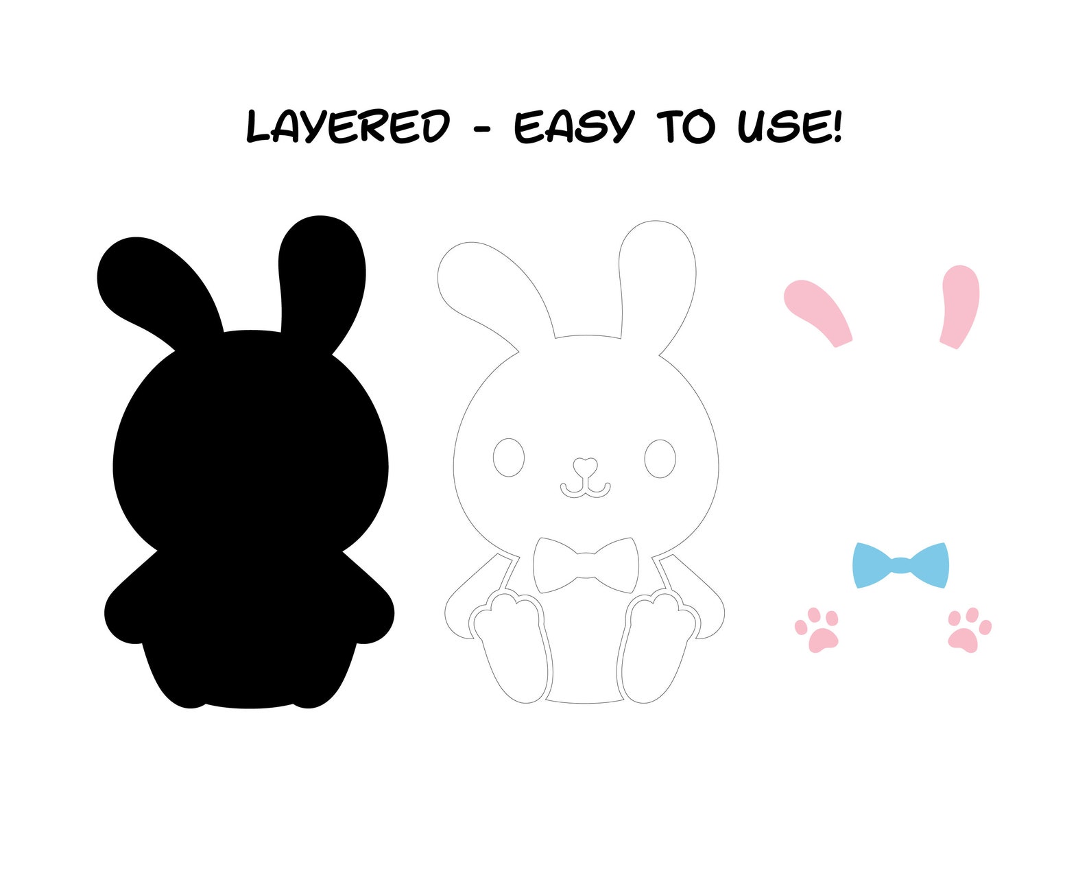 Bunny SVG Easter Bunny Layered Cutting File Cute Baby Rabbit Nursery ...