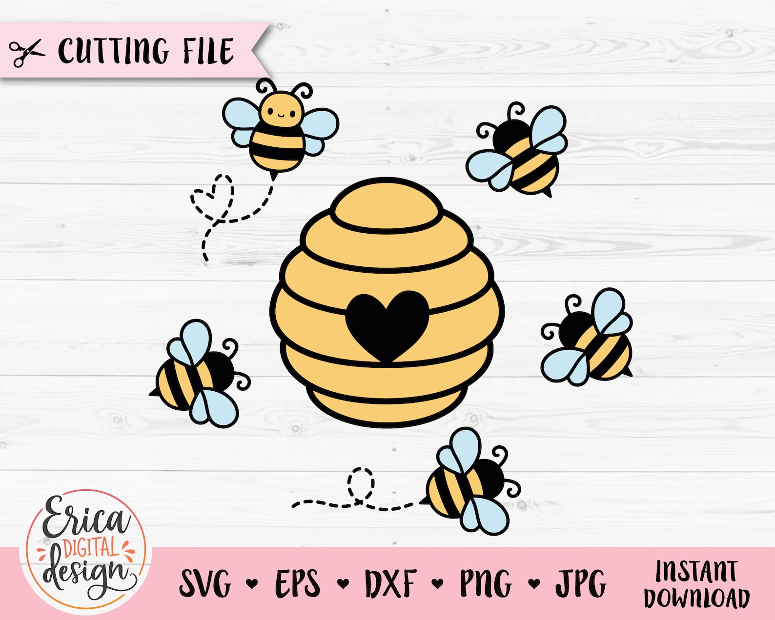Beehive and Bees SVG Beehive Layered Cut File Cricut Silhouette Cute ...