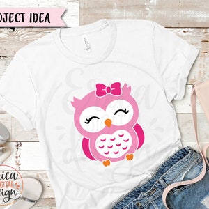 Cute Owl Girl SVG Baby Owl Bow Cut File Sweet Little Owl Baby Shower ...