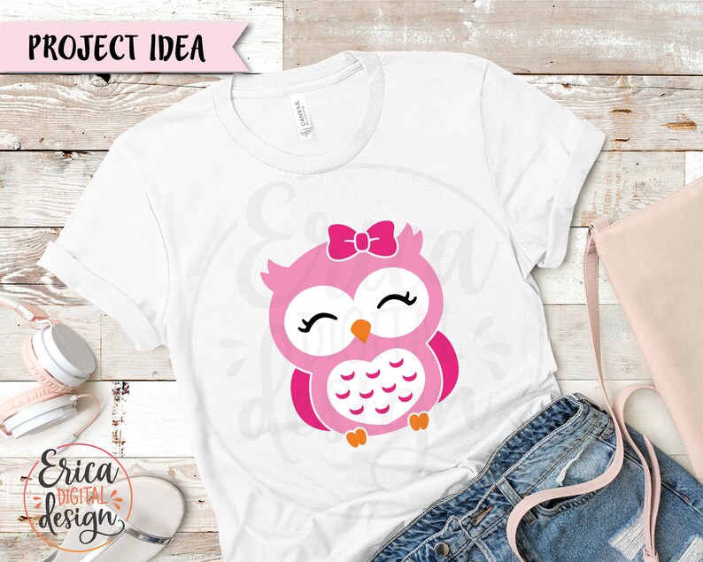 Cute Owl Girl SVG Baby Owl Bow Cut File Sweet Little Owl Baby Shower ...