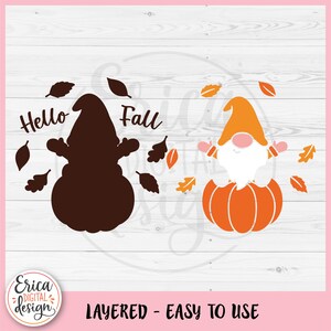 Fall Gnome Layered SVG Cut File for Cricut Silhouette Cute Gnome ...