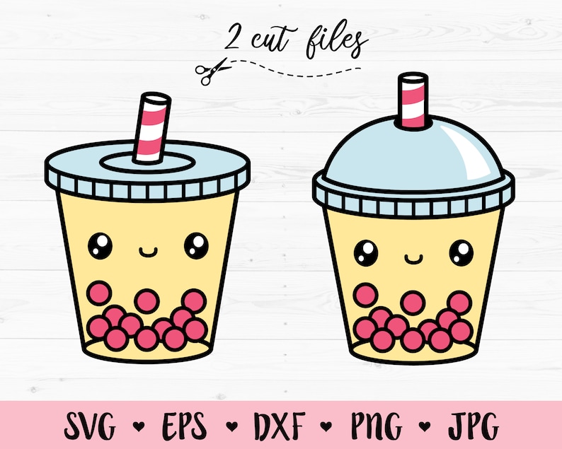 Bubble Tea SVG Boba Tea Layered Cut File Kawaii Drink Cute Food Boba ...