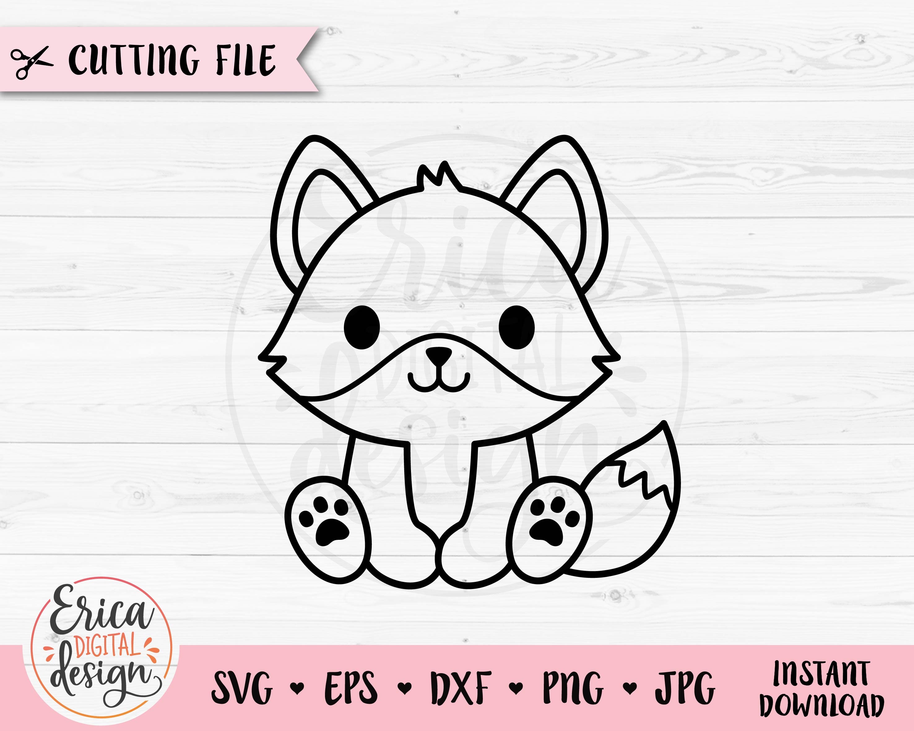 Fox Outline SVG Cute Fox cut file Baby Shower Boy Girl Shirt | Etsy
