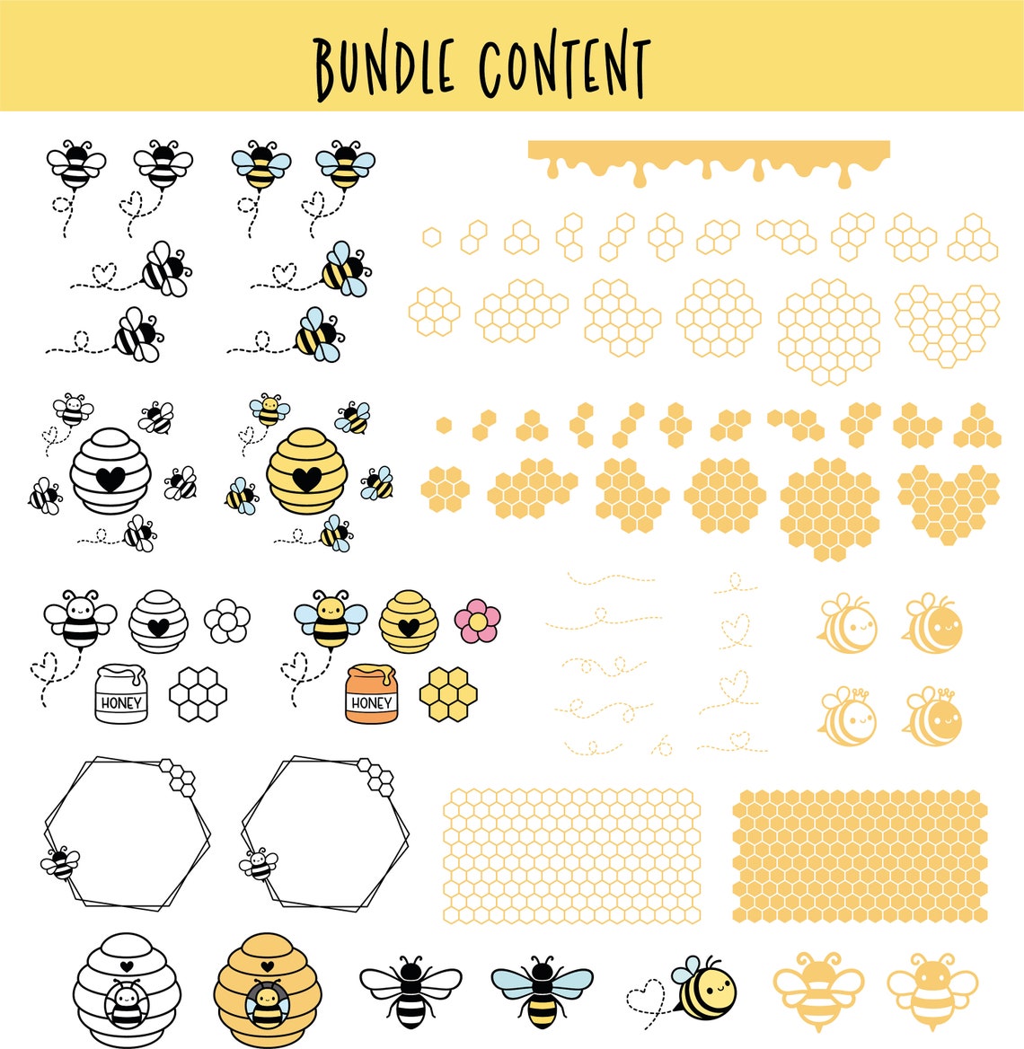 Bee SVG Mega Bundle Honeycomb Cut File Cute Bumble Bee Honey - Etsy Canada