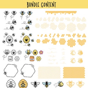 Bee SVG Mega Bundle Honeycomb Cut File Cute Bumble Bee Honey Drip ...