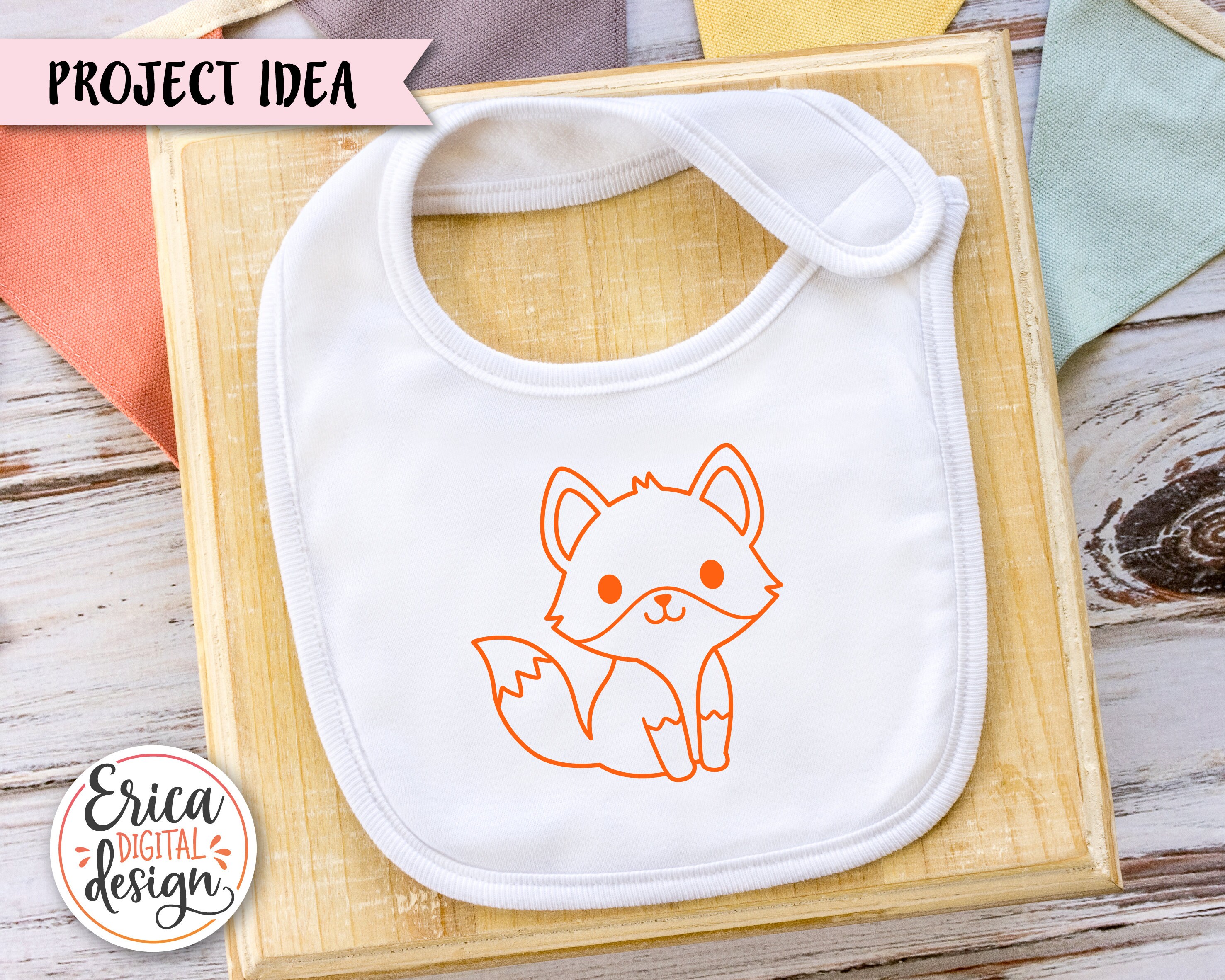 Baby Fox Outline SVG Cut File Cute Fox Baby Shower Boy Girl - Etsy