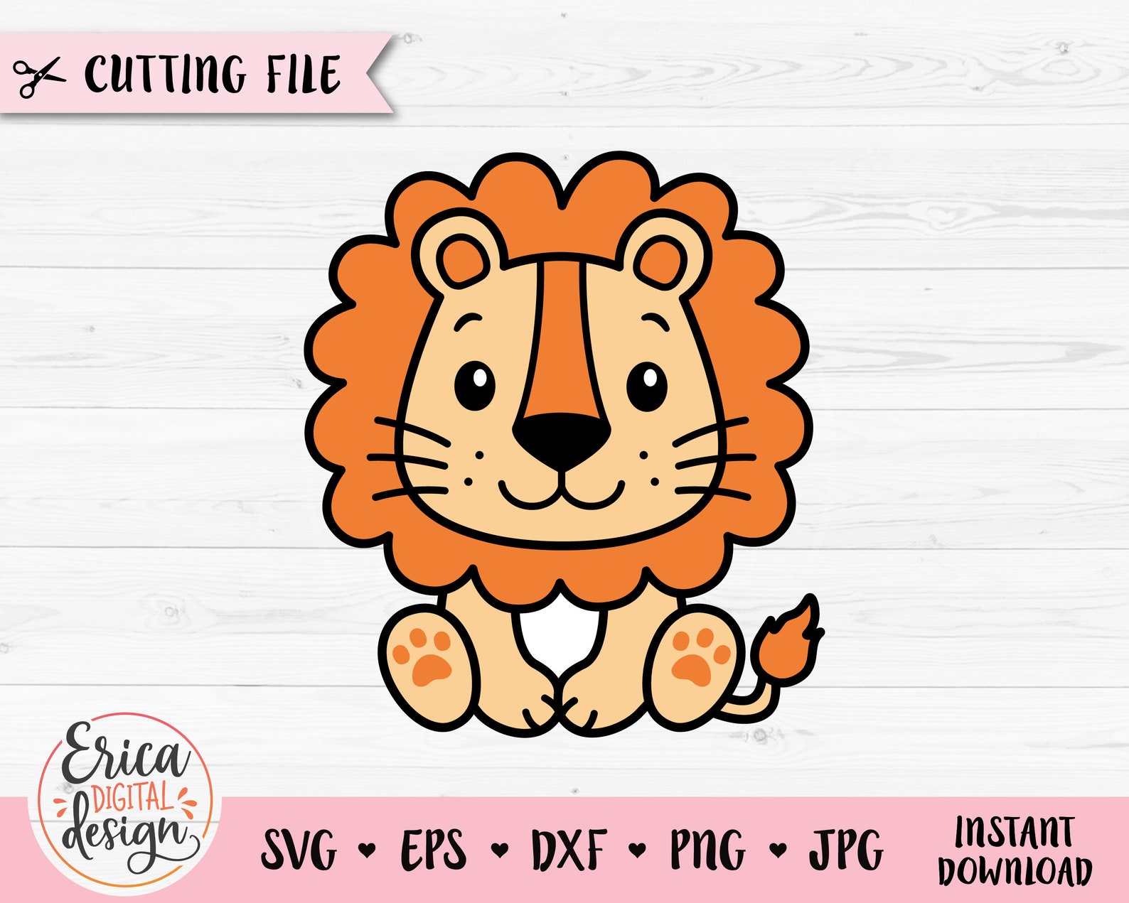 Lion SVG Cute Sitting Lion Layered Cut File Cricut Silhouette - Etsy