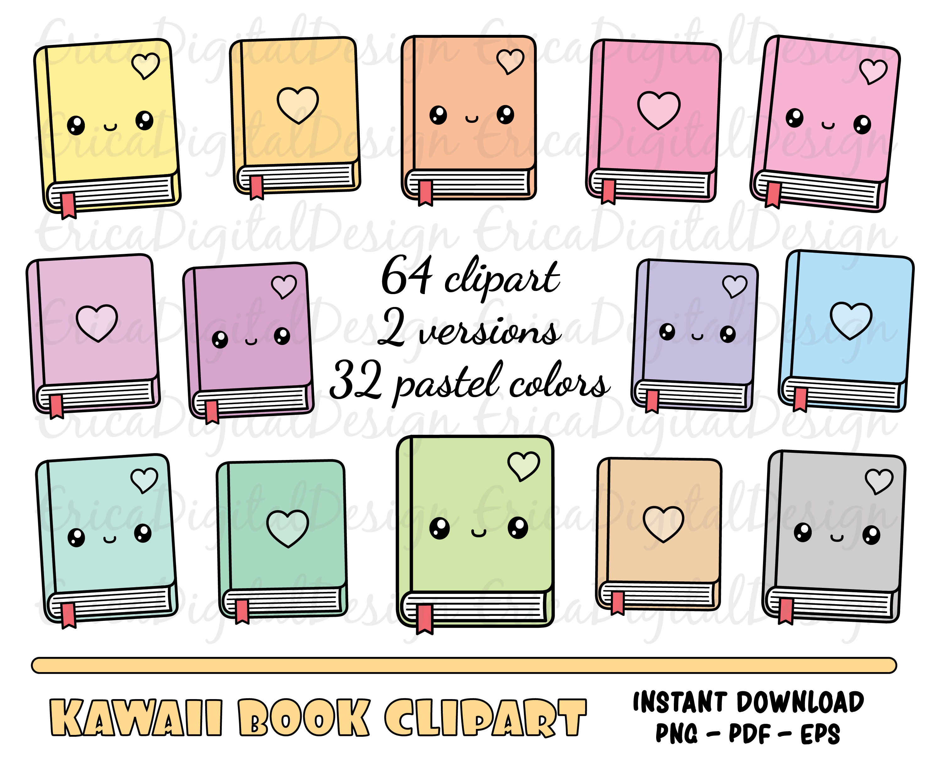 Pastel Colored Book Clip Art